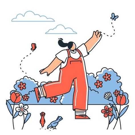 스프링 개념 일러스트레이션 무료 벡터