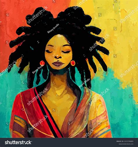 Woman Dreadlocks Colourful Hair Bund Vector Stock Vector Royalty Free 2215799885 Shutterstock