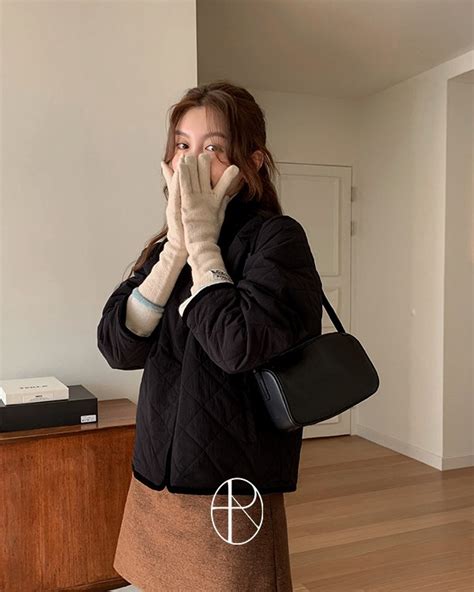 퓨어다 4온스 Made 켄달 코듀로이 카라 퀼팅 패딩