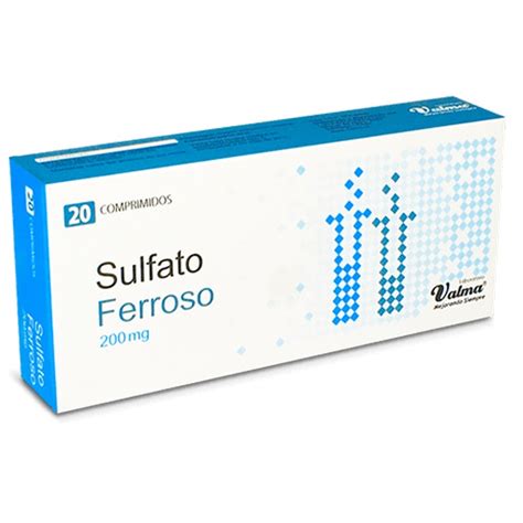 Sulfato Ferroso 200 Mg 20 Comprimidos Cruz Verde