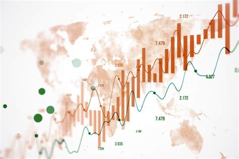 Data Visualization With World Map Background 3d Rendering Stock Illustration Illustration Of