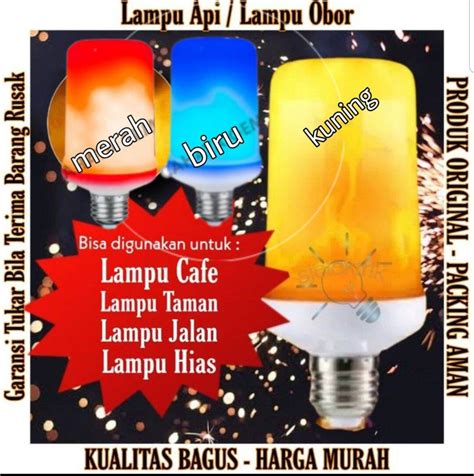 Lampu Led Api Obor Led Bohlam Lampu Led Api Hias Dinding Lampu Led