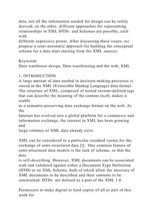 Data Warehouse Design From XML SourcesMatte Golfarelli Stef Docx
