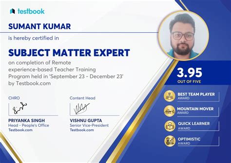 Successfully Completed Teachers Training Program Testbook Of 105