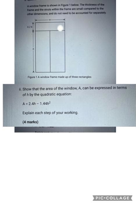 Solved A Window Frame Is Shown In Figure 1 Below The