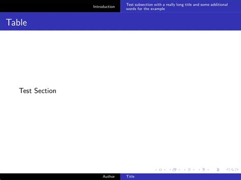 How To Break Text In Subsection Heading In Beamer Using Copenhagen Theme Tex Latex Stack