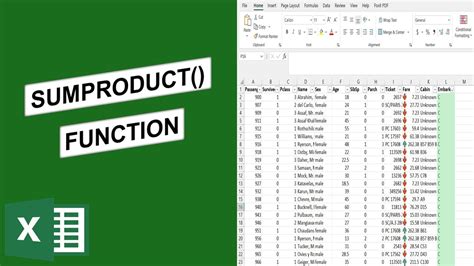 How To Use The SUMPRODUCT Function In Excel Episode 04 YouTube
