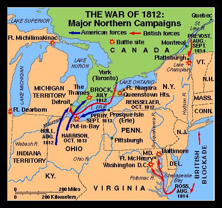 The Expanding Republic And The 00042555 War 1812 Map