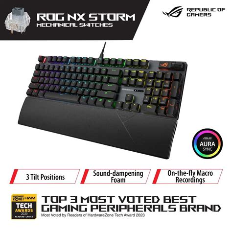 ROG Strix Scope II Gaming Keyboard Full Size Prelubed ROG NX Switches ABS Keycaps