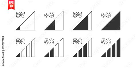 G Icon Set Signal Strength Indicator Set Stock Vector Adobe Stock