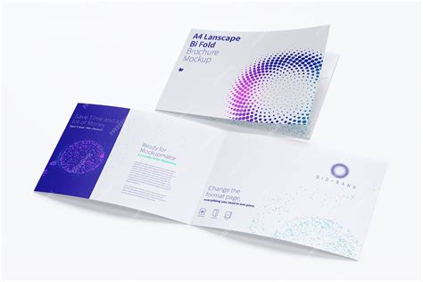 가로 Bi 배 브로셔 이랑 열리고 닫힌보기 프리미엄 Psd 파일