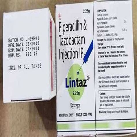 Lintaz 2 25g Piperacillinandtazobactam Injection 2 25 Gm At ₹ 260 Vial In Nagpur