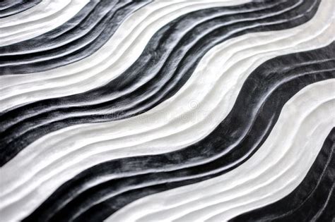 Bold Modern Pattern Featuring Minimalistic Black And White Wavy Lines With Structured Spacing