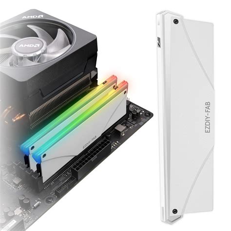 ezdiy fab 5v argb鋁合金 記憶體散熱器 ddr3 ddr4 ddr5皆可用 白條燈條散熱片 白色 2件 蝦皮購物