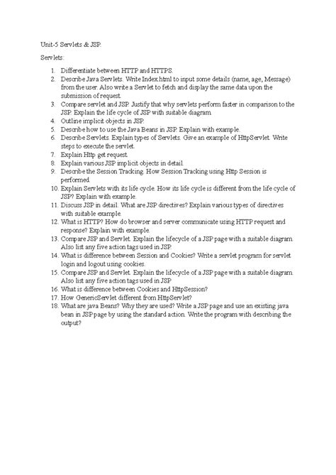 Servlet And Jsp Unit 5 Servlets And Jsp Servlets 1 Differentiate
