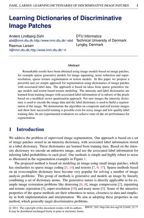 Pdf Learning Dictionaries Of Discriminative Image Patches