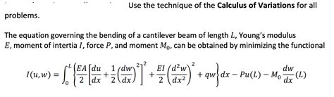 Solved Use The Technique Of The Calculus Of Variations For Chegg