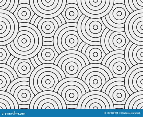 Abstract Circle Line Seamless Pattern Neutral Monochrome Business Background Black Grey Color