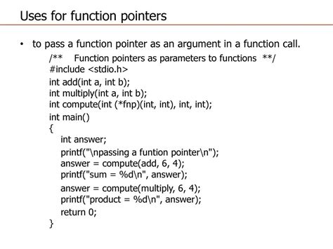 Function Pointers To Implement A Branch Table Ppt Download