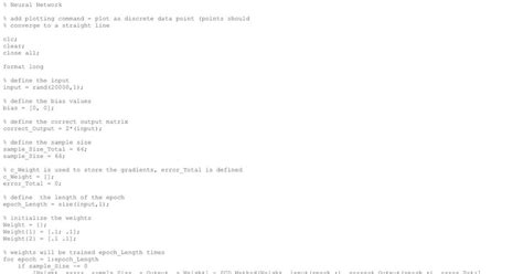 Coding Neural Network From Scratch In Matlab Without The Toolset