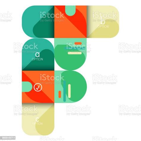 인포 그래픽 옵션 및 단계적으로 둥근된 사각형 차트 그래프 옵션 부품 프로세스 다이어그램의 요소 0명에 대한 스톡 벡터 아트 및