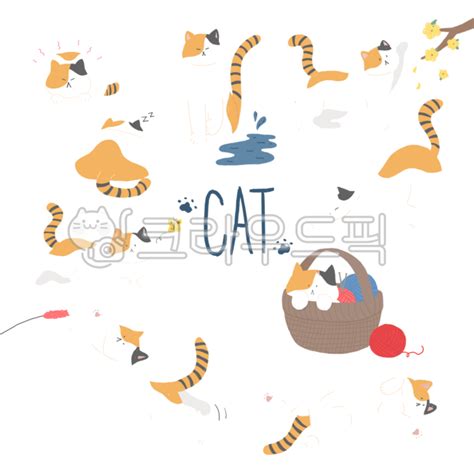 고양이 삼색고양이 귀여운고양이 고양이일러스트 일러스트 사진 이미지 일러스트 캘리그라피 Magod작가