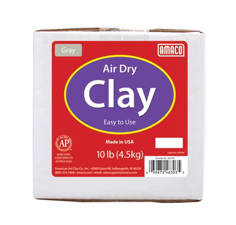 Amaco Air Dry Modeling Clay 10 Lbs Gray