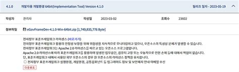 전자정부프레임워크 410 다운로드 및 실행하기