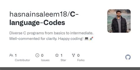 Hasnain Saleem On Linkedin Github Hasnainsaleem18c Language Codes Diverse C Programs From