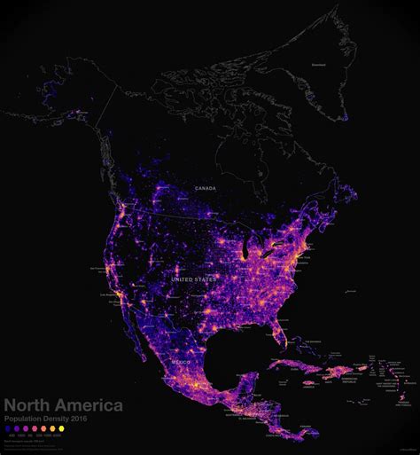 North America Population Density 2016 Maps On The Web