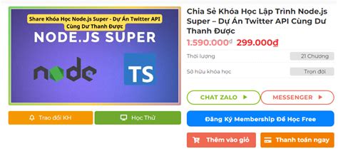 lập trình node js super dự Án twitter api dư thanh Được