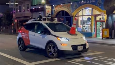 Sf Group Placing Traffic Cones On Self Driving Cars To Disable Them Youtube