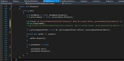 Lean Engine Parallel Runner Controller Debug Mode ThreadAbort Exception AlgoRigs