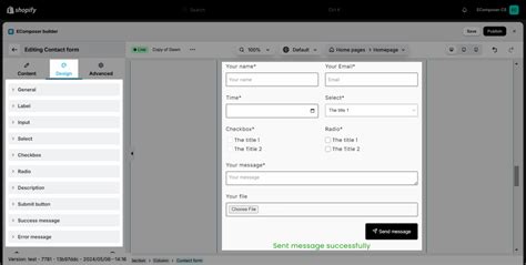 Contact Form EComposer Landing Page Builder