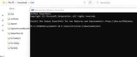 installation of multiple certificates via powershell recommended