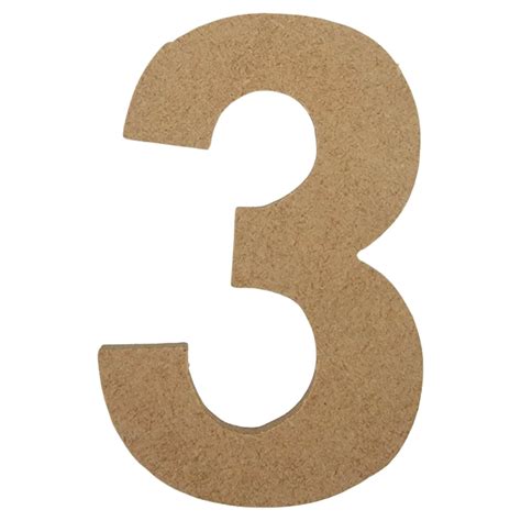 Wooden Number Unfinished Rockwell Font Craft Cutout