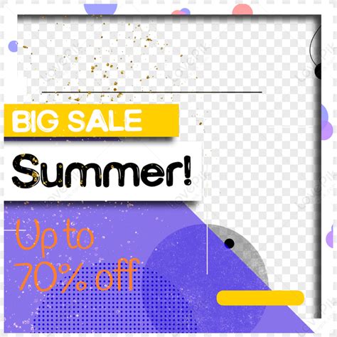 크리 에이 티브 손으로 그린 여름 미디어 일러스트 Sns 테두리멤피스할인 Png 일러스트 무료 다운로드 Lovepik