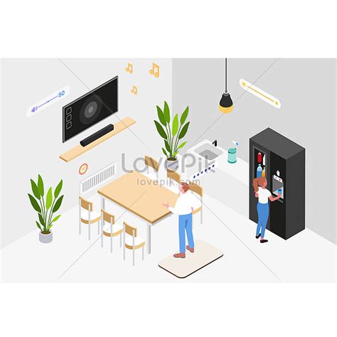 스마트 직장 아이소메트릭 그림 일러스트 무료 다운로드 Lovepik