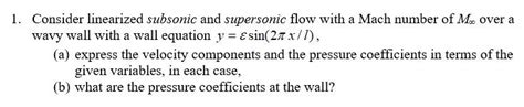 Solved Consider Linearized Subsonic And Supersonic Flow Chegg