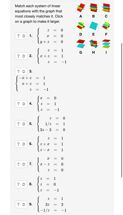 Match Each System Of Linear Equations With The Graph