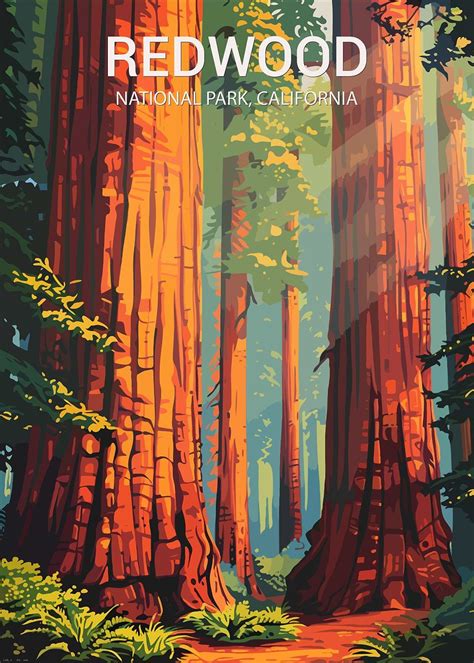 Redwood National Park Poster Redwood National Park National Park