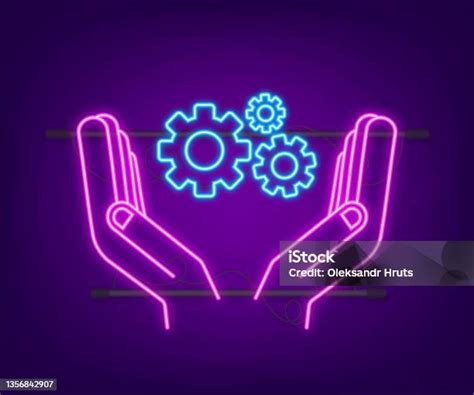 손으로 시스템 소프트웨어 업데이트 또는 업그레이드 개념을 배너 새 업데이트 네온 배지 기호 벡터 일러스트레이션 개념에 대한 스톡 벡터 아트 및 기타 이미지 Istock