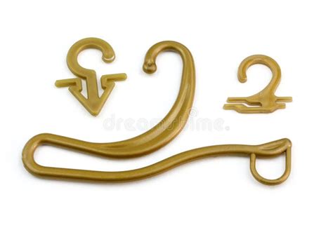 Plastic Packing Hooks For Socks Side View Of Empty Hanger Hook Stock