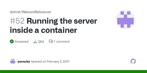 Running The Server Inside A Container · Dotnet Watsonwebserver