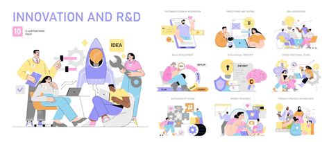 Premium Vector Innovation And R D Set Creative Teams Engage In Idea