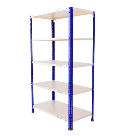 Buy Menage 72x29x18 Inch 5 Shelf 20 Gauge Metal Black And Ivory Slotted