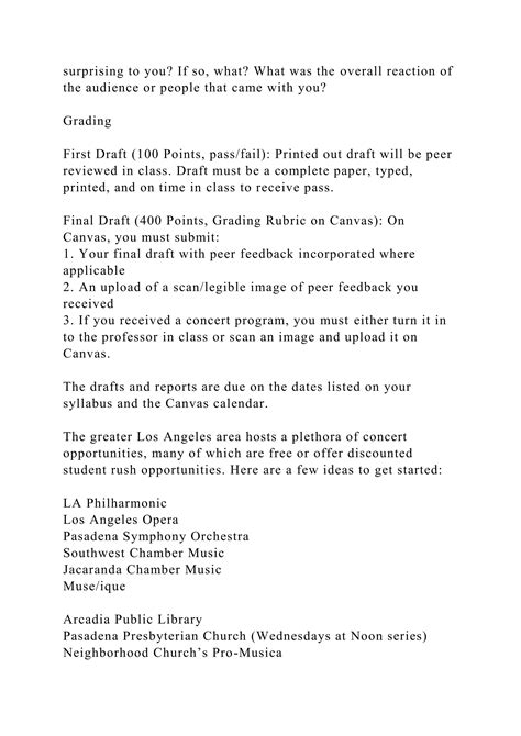 Assignment Concert Reportmus 021 Dr Bjorkedalattend A Live Docx