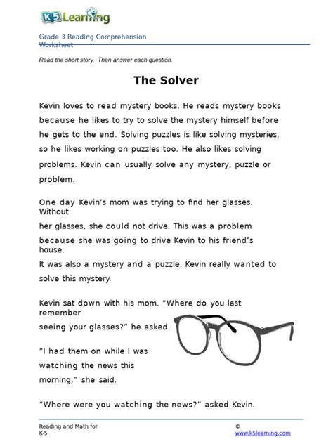 3rd Grade 3 Reading The Solver Pdf