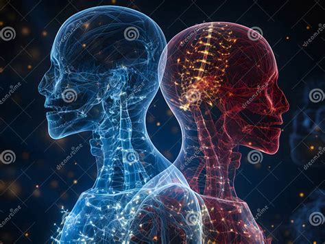 Neural Network In The Human Skull Scientific Concepts Illustration Of