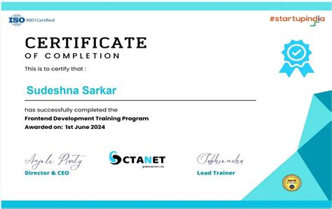 Miss Sudeshna Sarkar On Linkedin Octanet Frontend Webdevelopment Internship Training